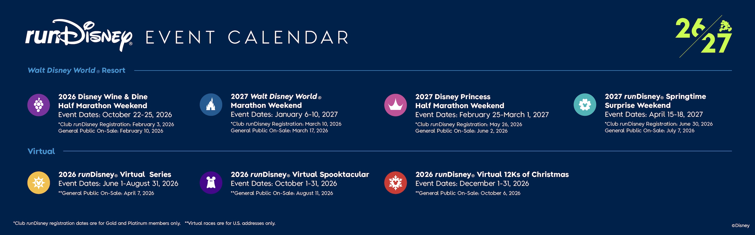Race Season Calendar | runDisney